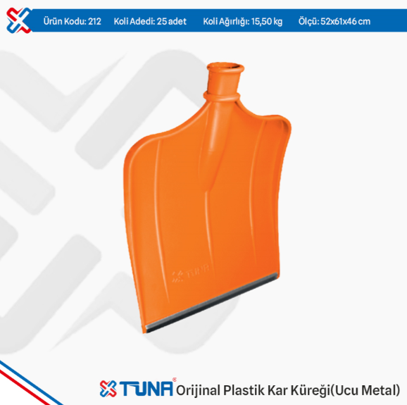 Tuna 212 Plastik Kar Küreği Ucu Demirli Saplı - istanbulehirdavat.com