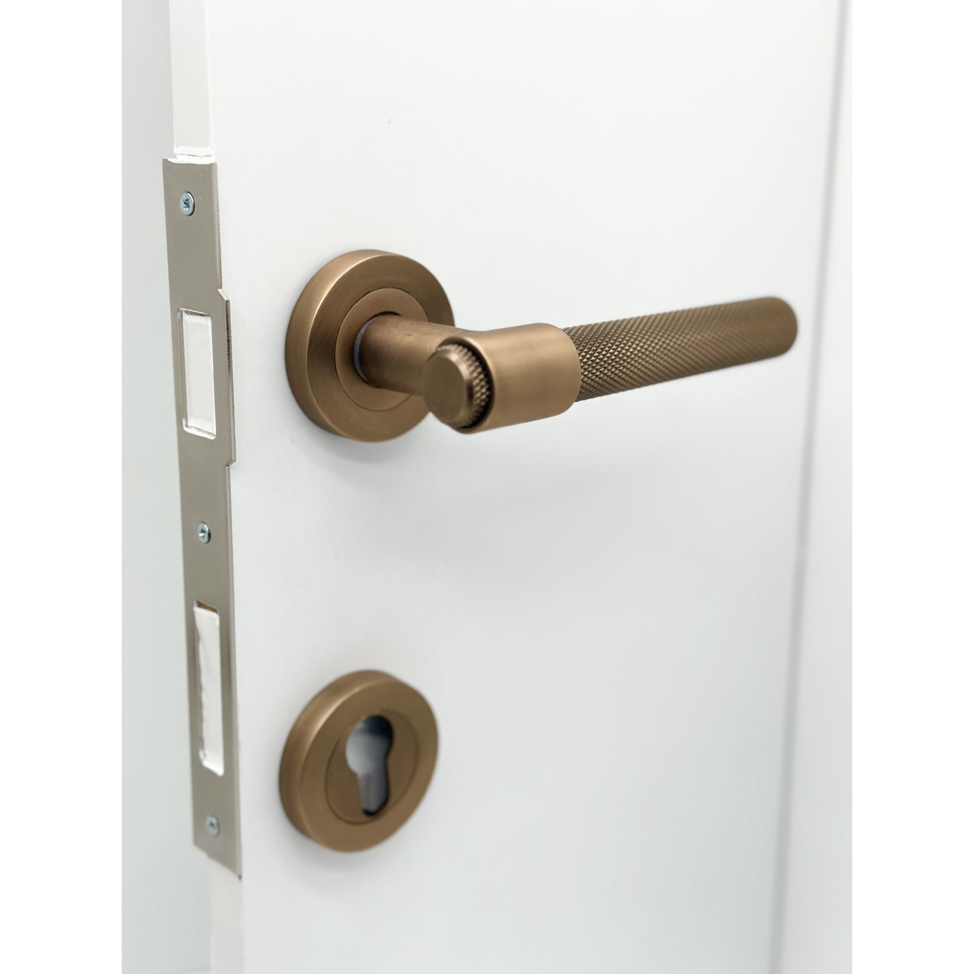 Özen Handles ZK62 Punch Mat Antik Rozetli Yale Çelik Kapı Kolu Sol ...