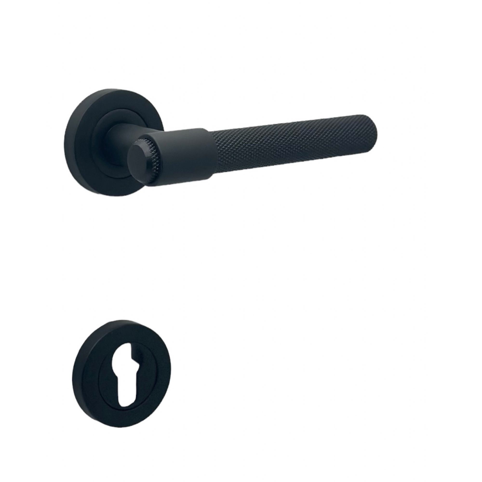 Özen Handles ZK62 Punch Mat Siyah Rozetli Yale Çelik Kapı Kolu Sağ ...