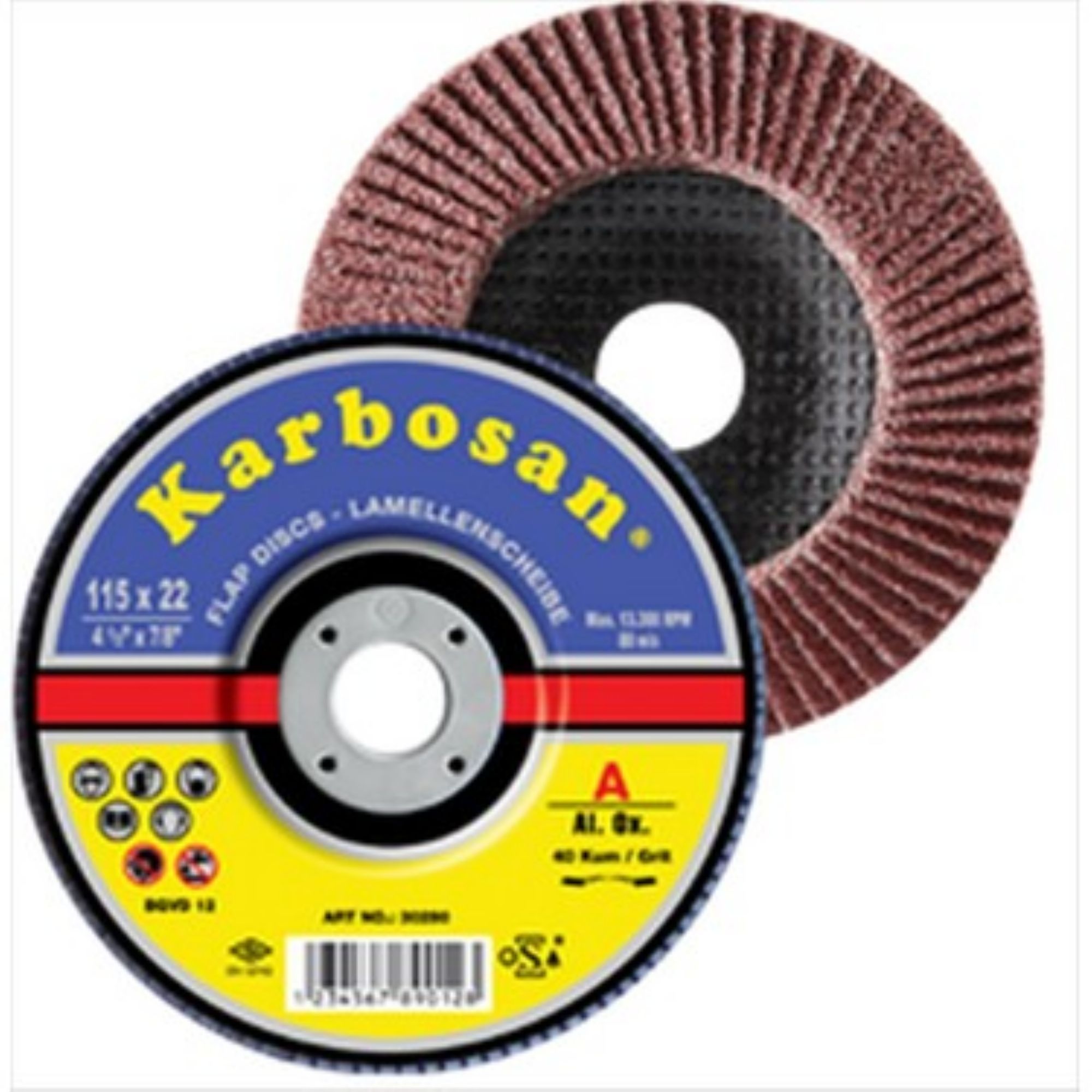Karbosan Flap Disk AO kIRMIZI 115x22mm 60 Kum 1 Adet ...