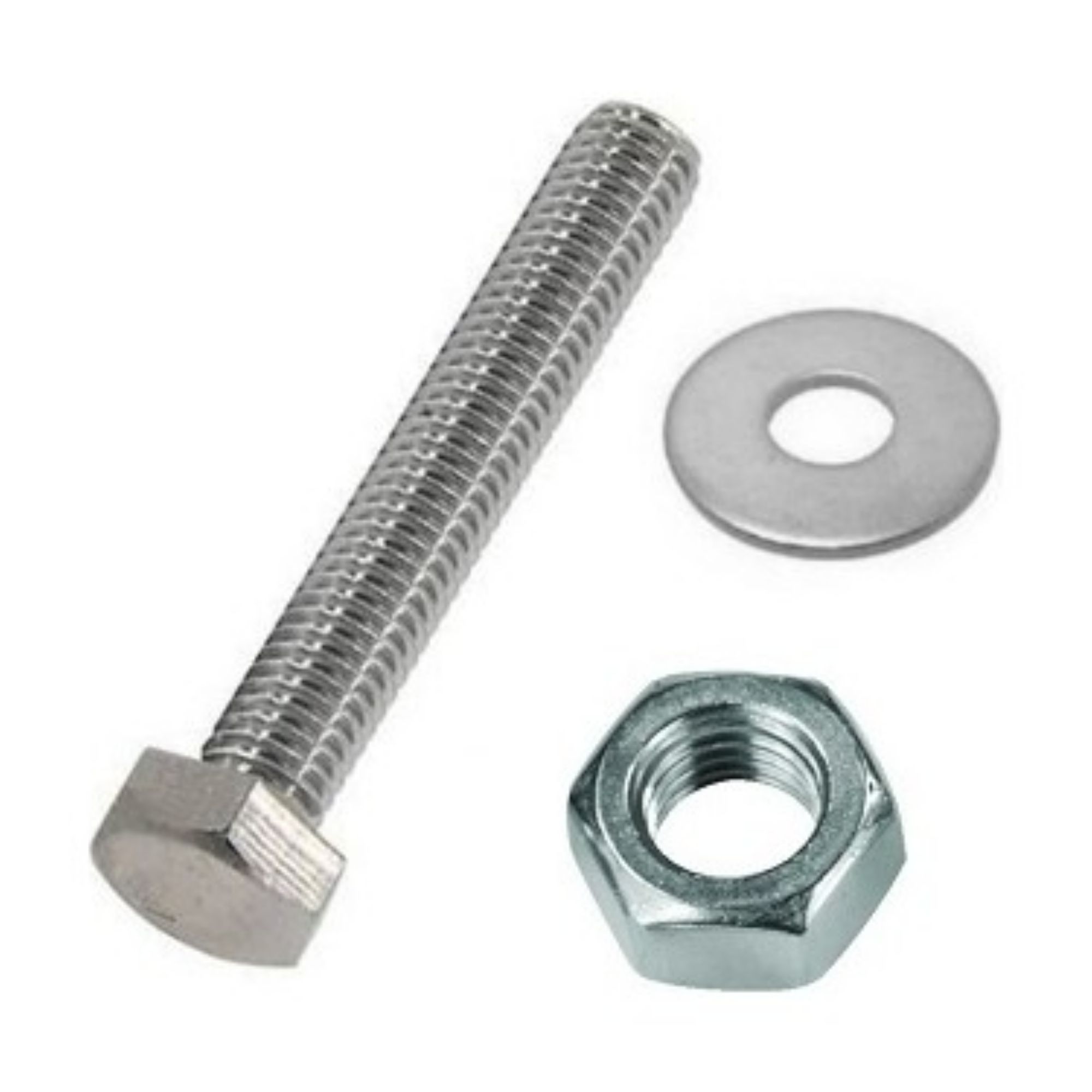 M8X80 mm Din 933 Tam Diş Kaplı Civata + Somun + Pul Takım 10 Adet - istanbulehirdavat.com