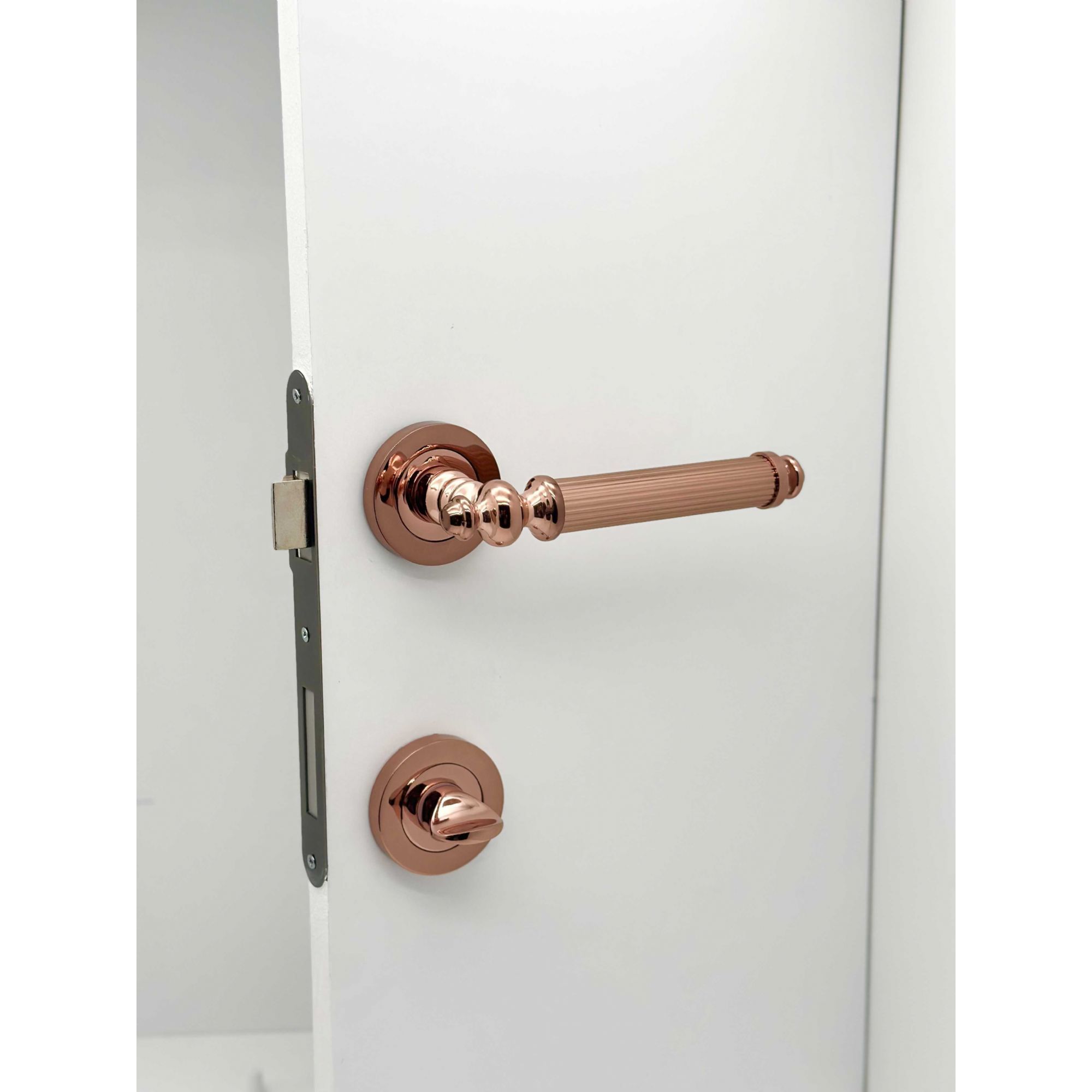 Osmanlı Handles ZK37 Rose Zamak Parlak Bakır Rozetli Wc Banyo Kapı Kolu 1 Takım ...