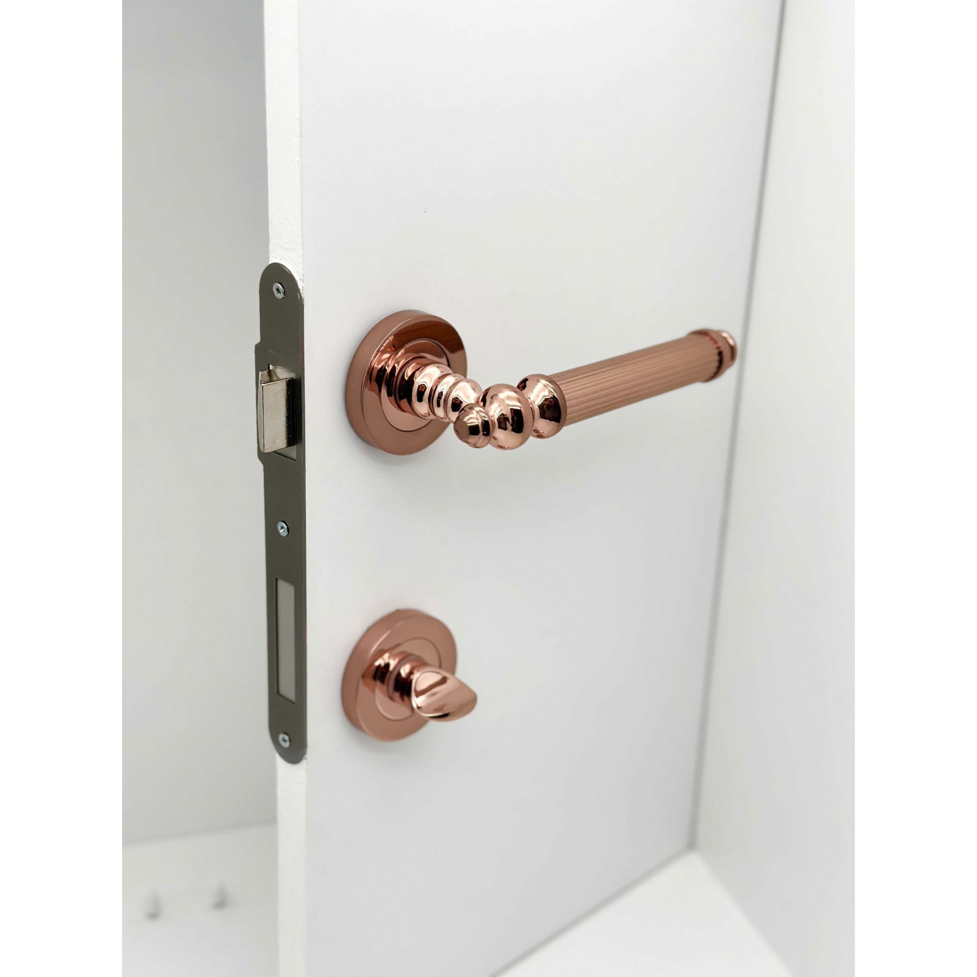 Osmanlı Handles ZK37 Rose Zamak Parlak Bakır Rozetli Wc Banyo Kapı Kolu 1 Takım ...