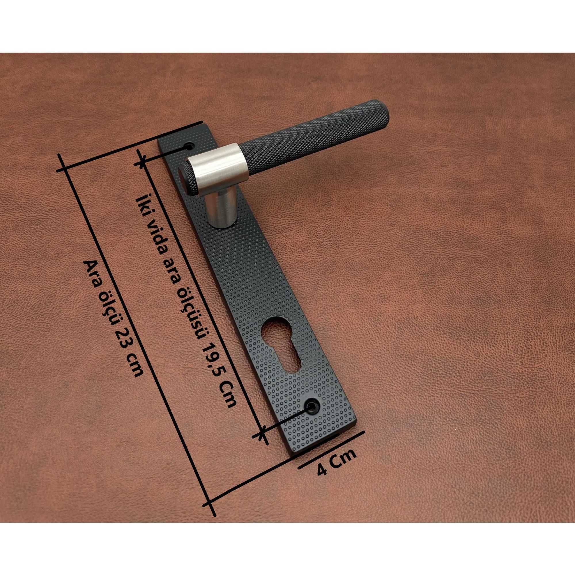 KOLDOOR Punch Mat Siyah İnox Lüx Zamak Aynalı Oda Kapı Kolu 1 Takım ...